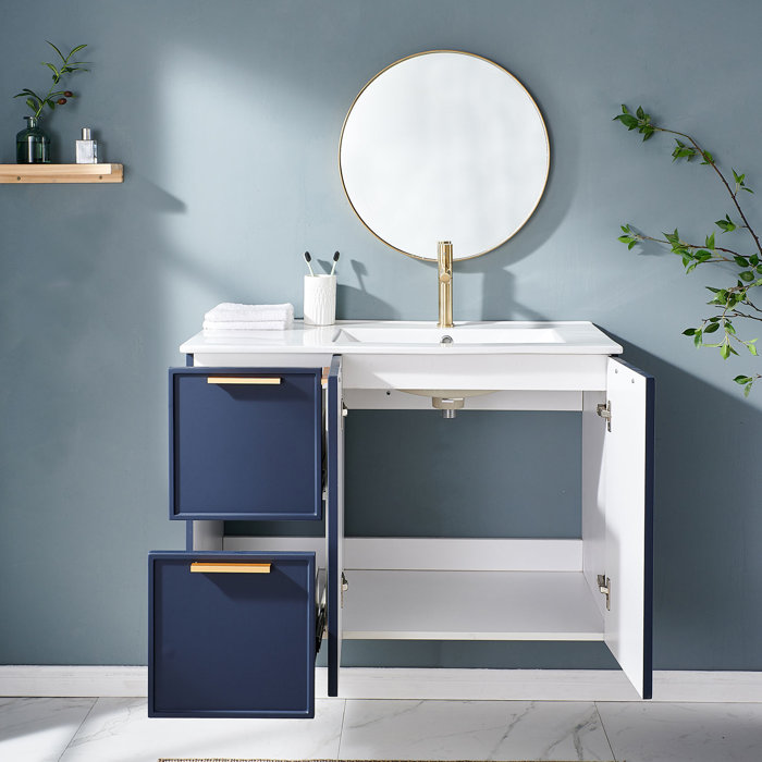 Winston Porter Haldun 36 Wall Mounted Single Bathroom Vanity With